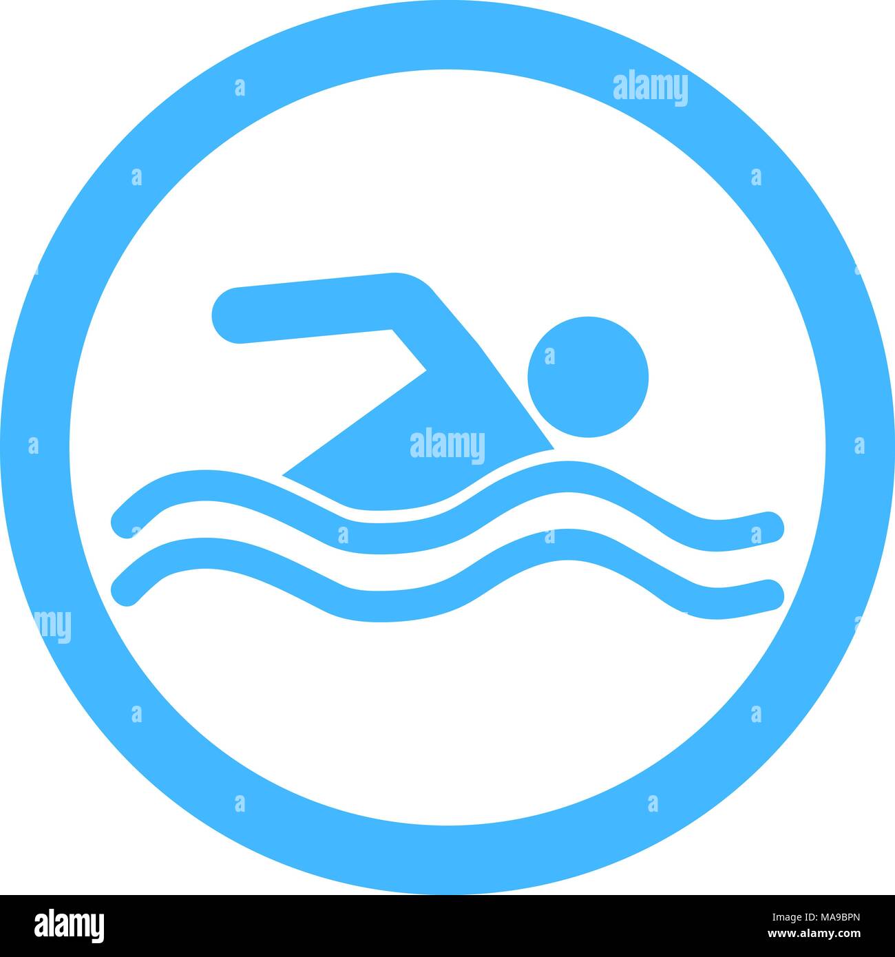 blue Swimming area signs vector illustration eps 10 Stock Vector Image ...
