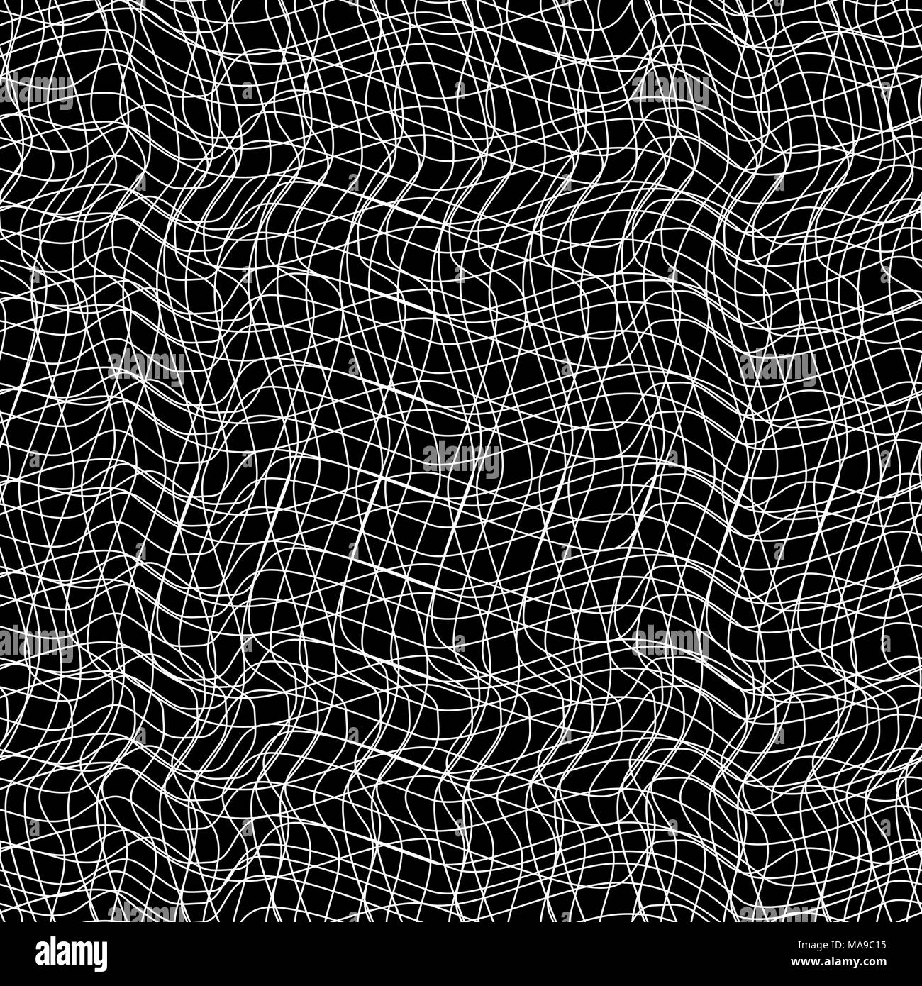 grid pattern of curved lines, chaos, seamless vector background Stock ...