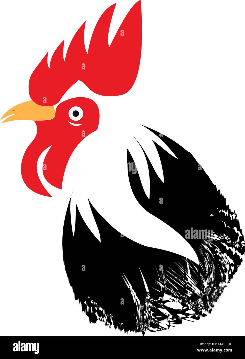 Chicken head icon isolated on white background. Vector illustration ...