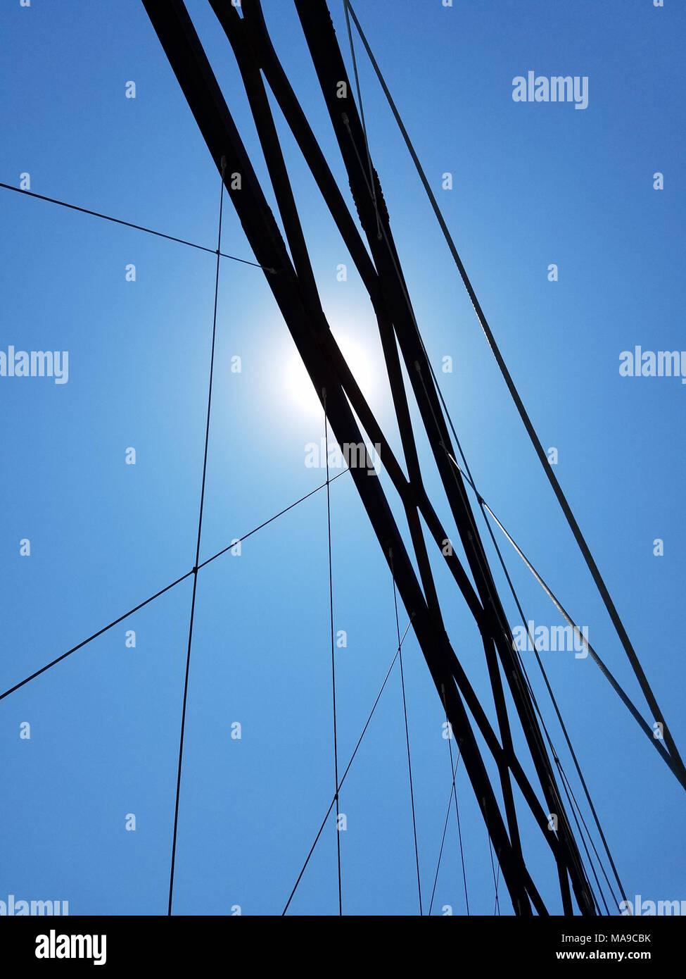 Blue suspension cables hi-res stock photography and images - Alamy