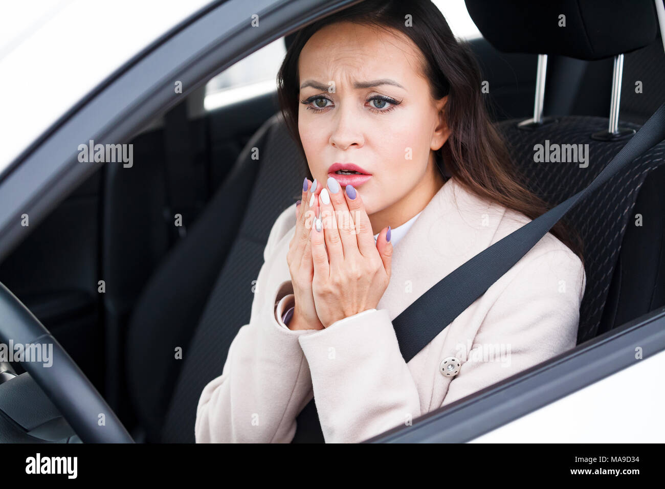Car crash driver crying hi-res stock photography and images - Alamy