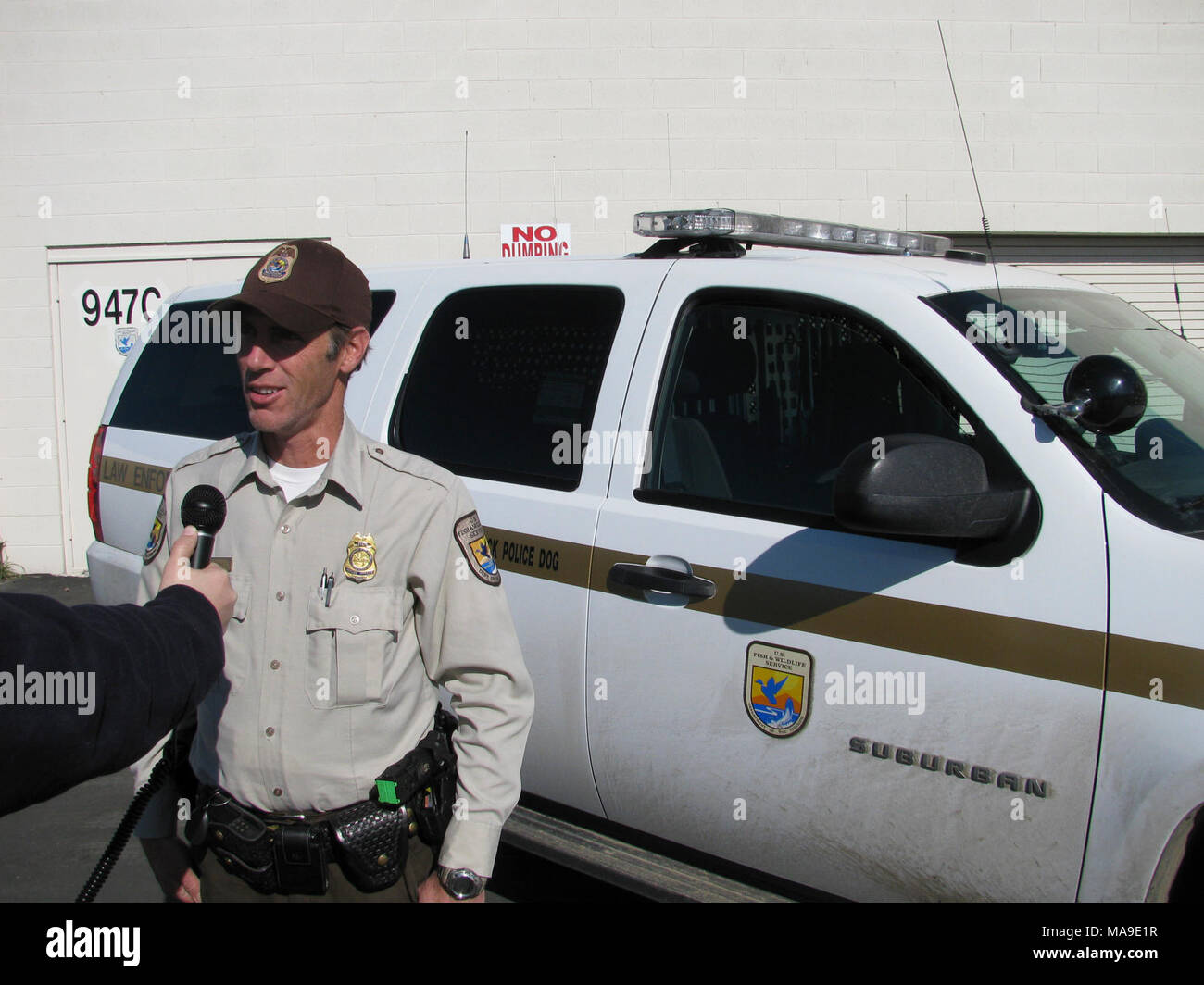 Refuge Law Enforcement officer Anthony Merrill being interviewed. San ...
