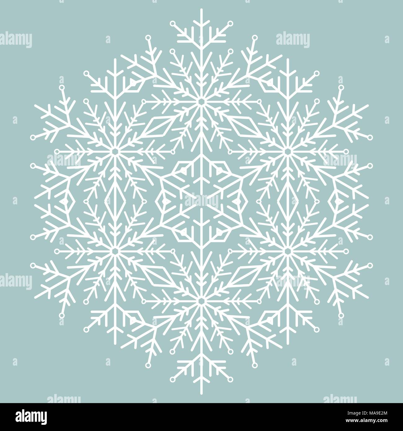 Pretty vector round snowflake Stock Vector Images - Alamy