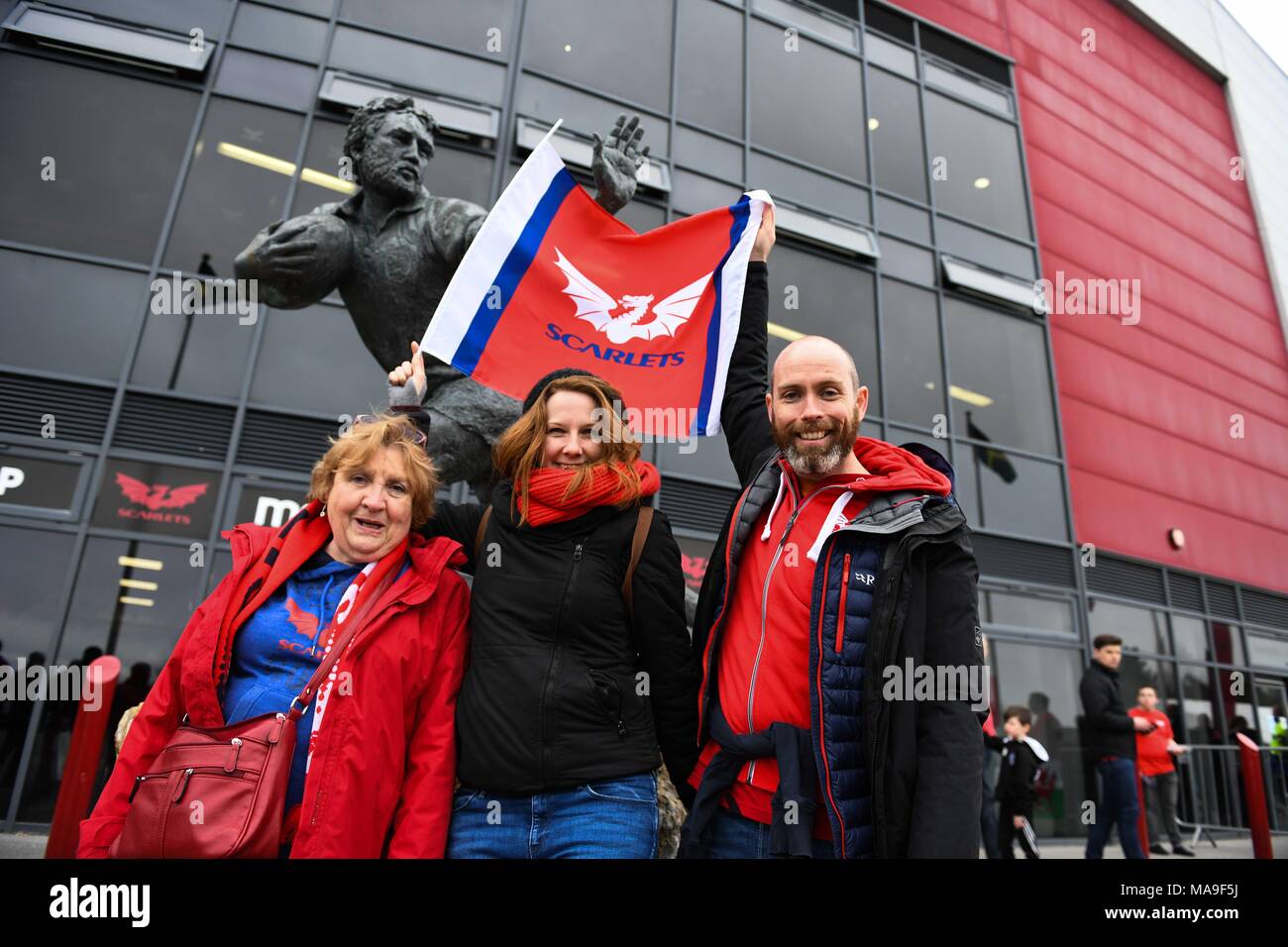 Llanelli, Wales, United Kingdom. 30th March 2018 Fans from Welsh ...