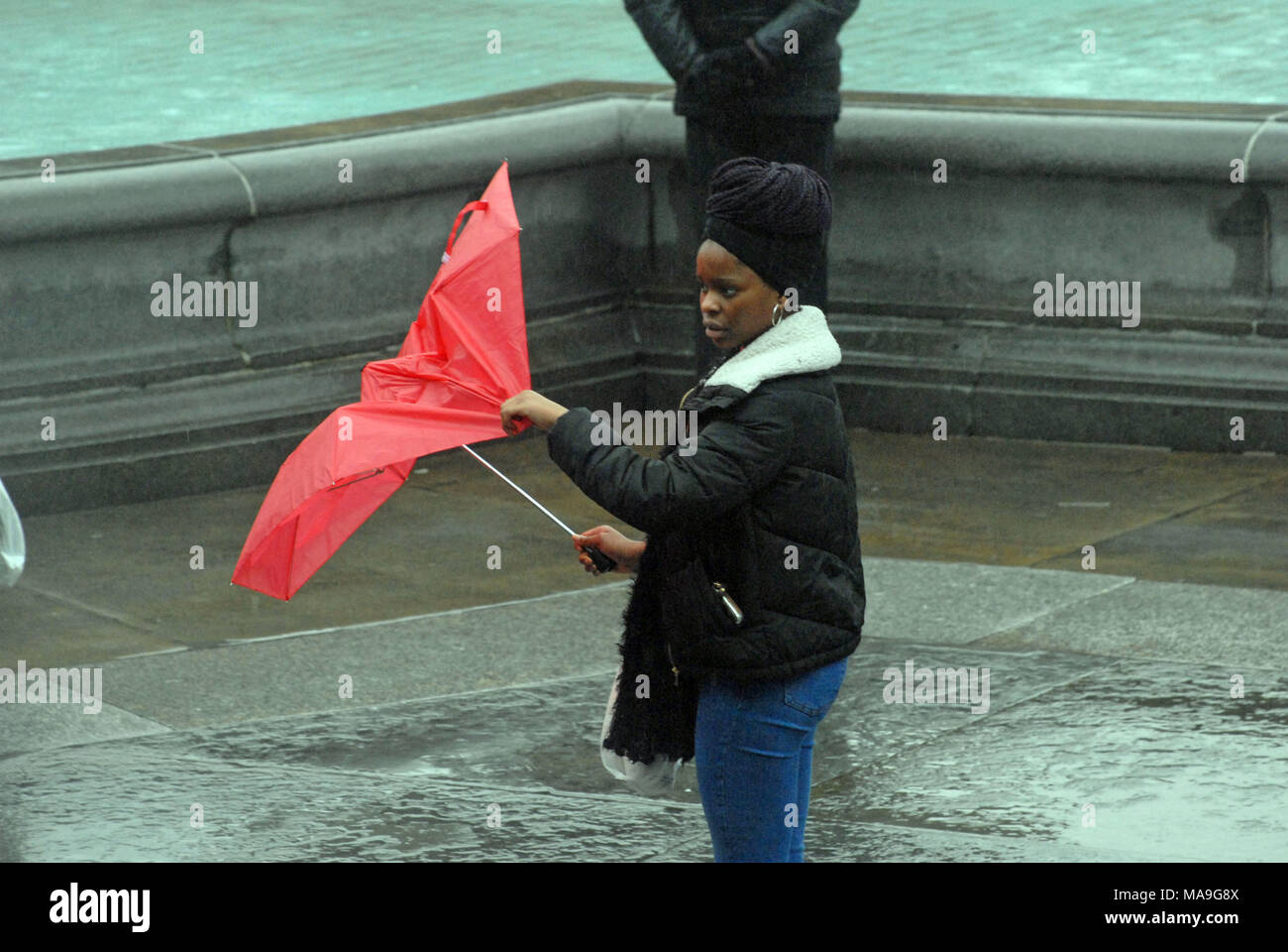 London, UK, 30 March 2018 Crowds brave rain to watch The Passion of ...