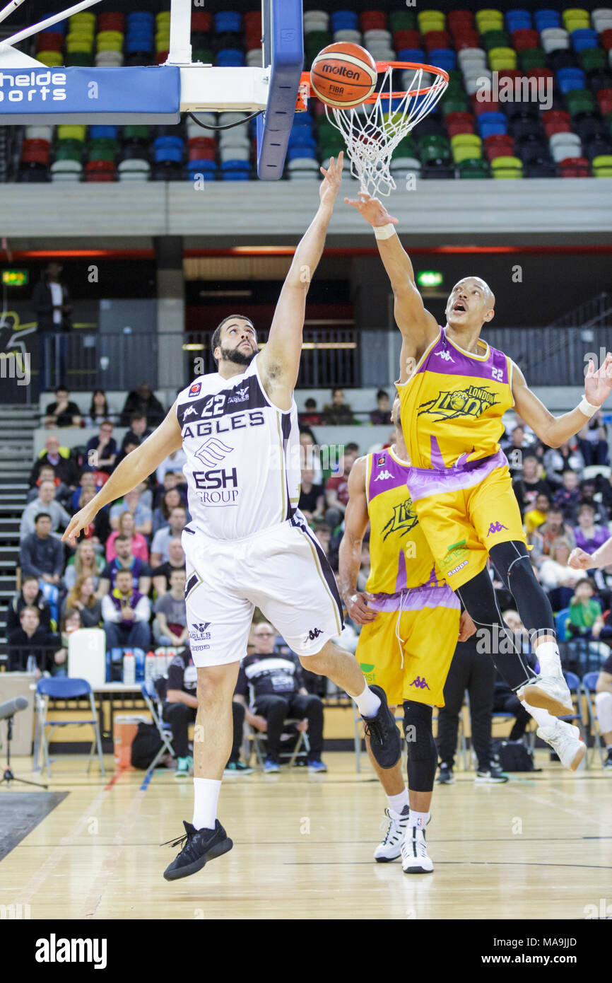 Copper Box Arena, London, 30th Mar 2018. Eagles' Jamal Williams (22 ...