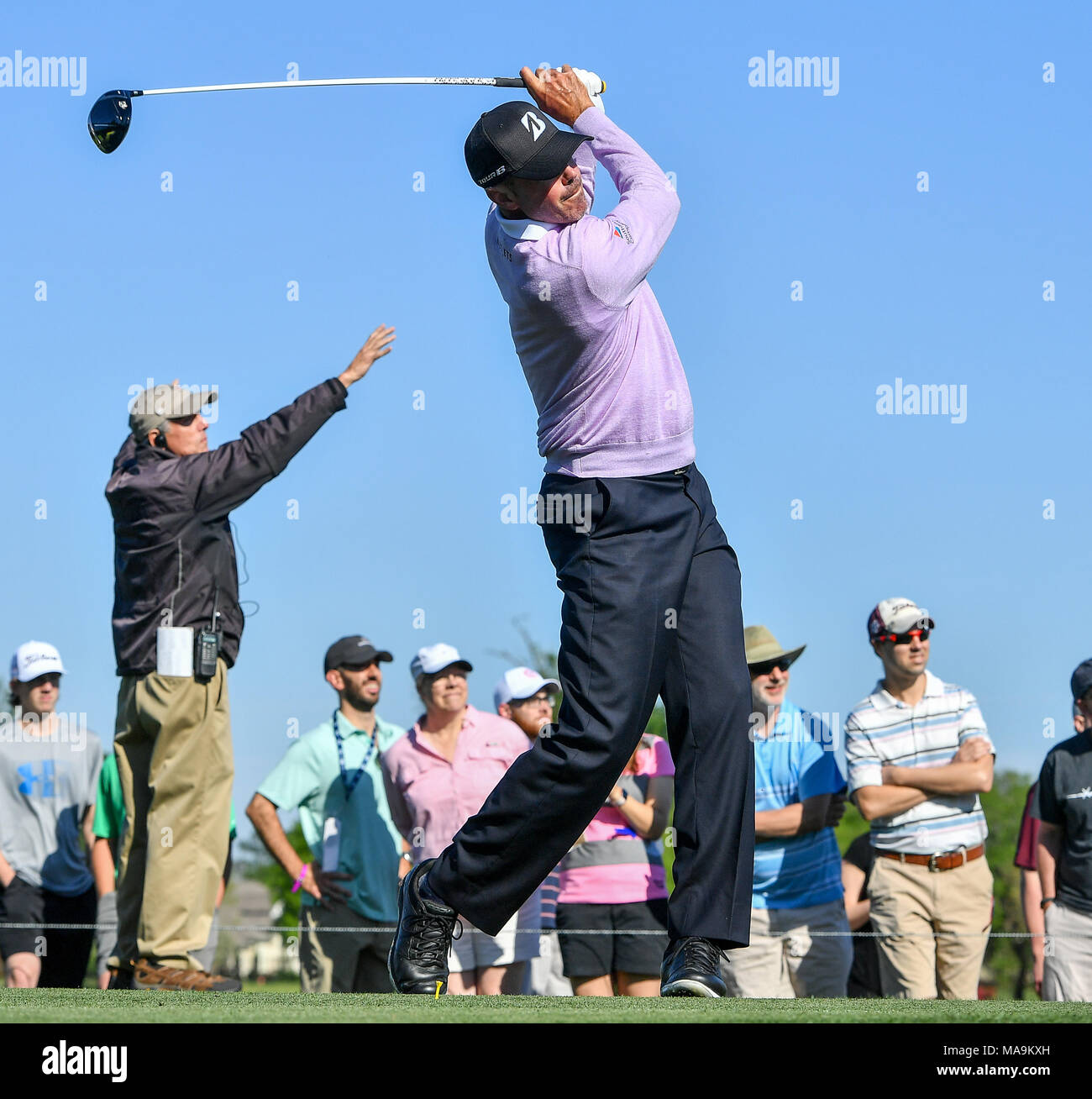 Humble, Texas, USA. 30th Mar, 2018. Matt Kuchar tees off during the ...