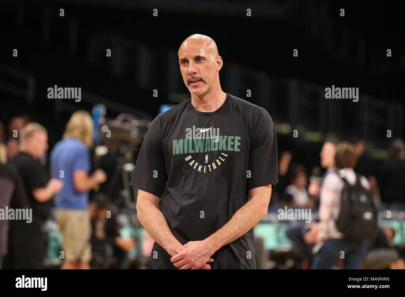 Los Angeles, CA, USA. 30th Mar, 2018. Milwaukee Bucks assistant coach ...