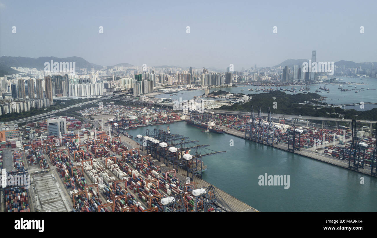 Hong Kong, New Territories, Hong Kong. 30th Mar, 2018. Aerial view of ...