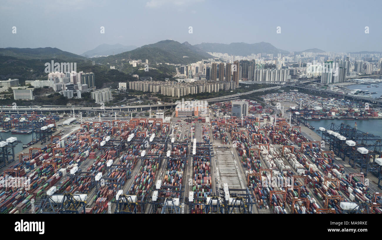 Hong Kong, New Territories, Hong Kong. 30th Mar, 2018. Aerial view of ...