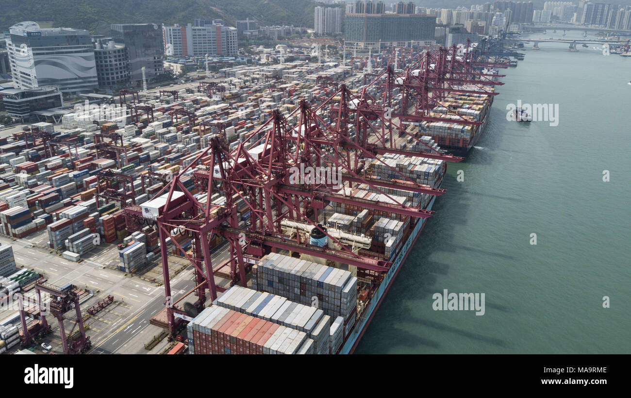 Hong Kong, New Territories, Hong Kong. 30th Mar, 2018. Aerial view of ...