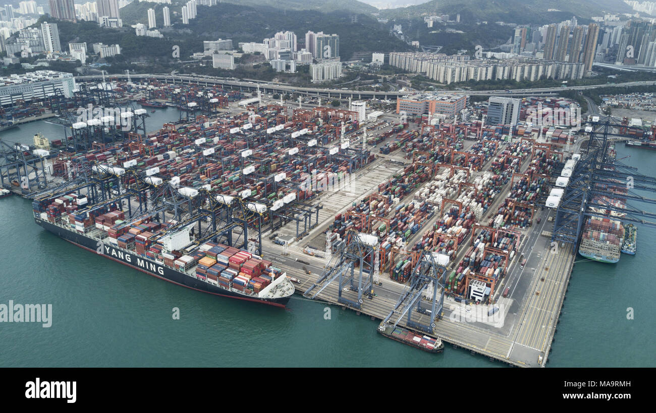 Hong Kong, New Territories, Hong Kong. 30th Mar, 2018. Aerial view of ...