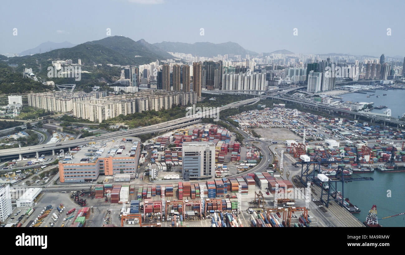 Hong Kong, New Territories, Hong Kong. 30th Mar, 2018. Aerial view of ...
