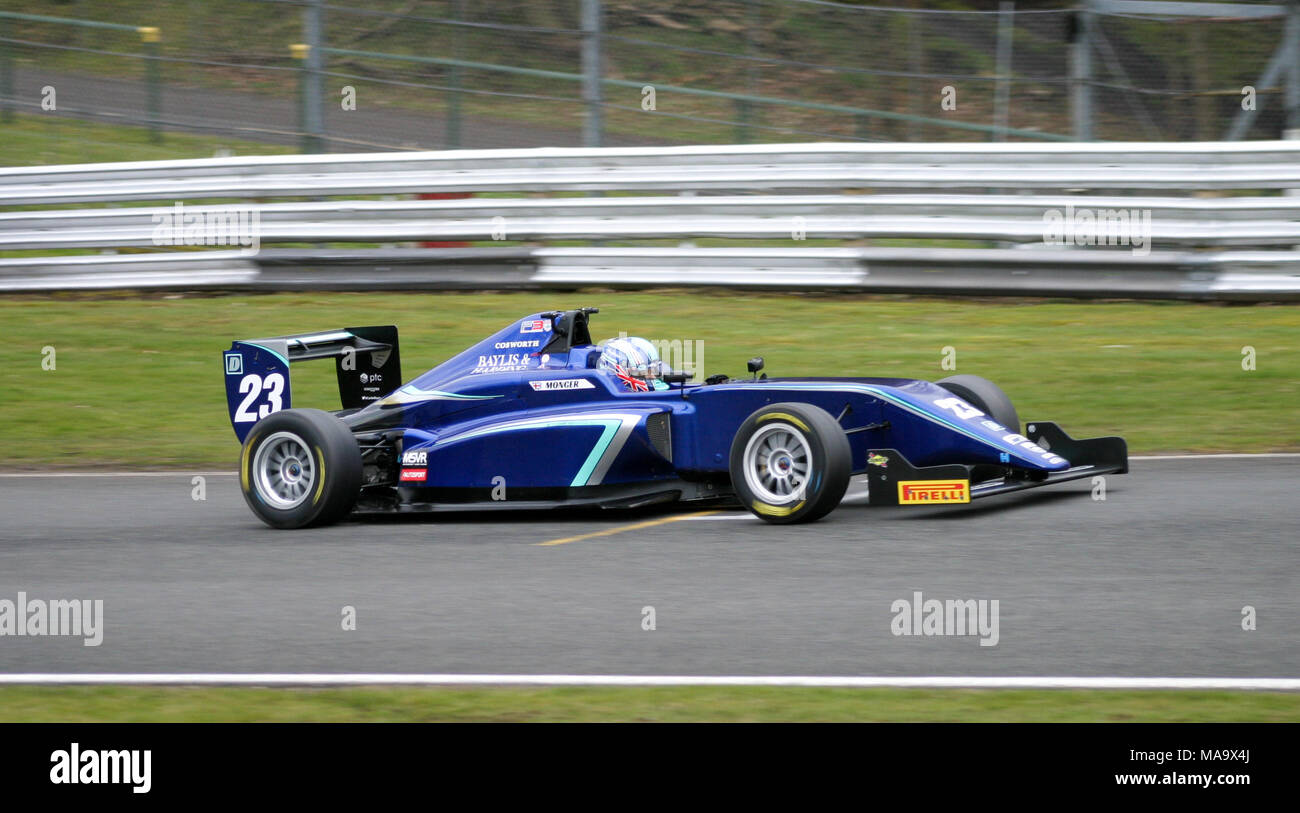 Cheshire, UK, 31 Mar 2018. 18 year old Billy Monger racing at Oulton ...