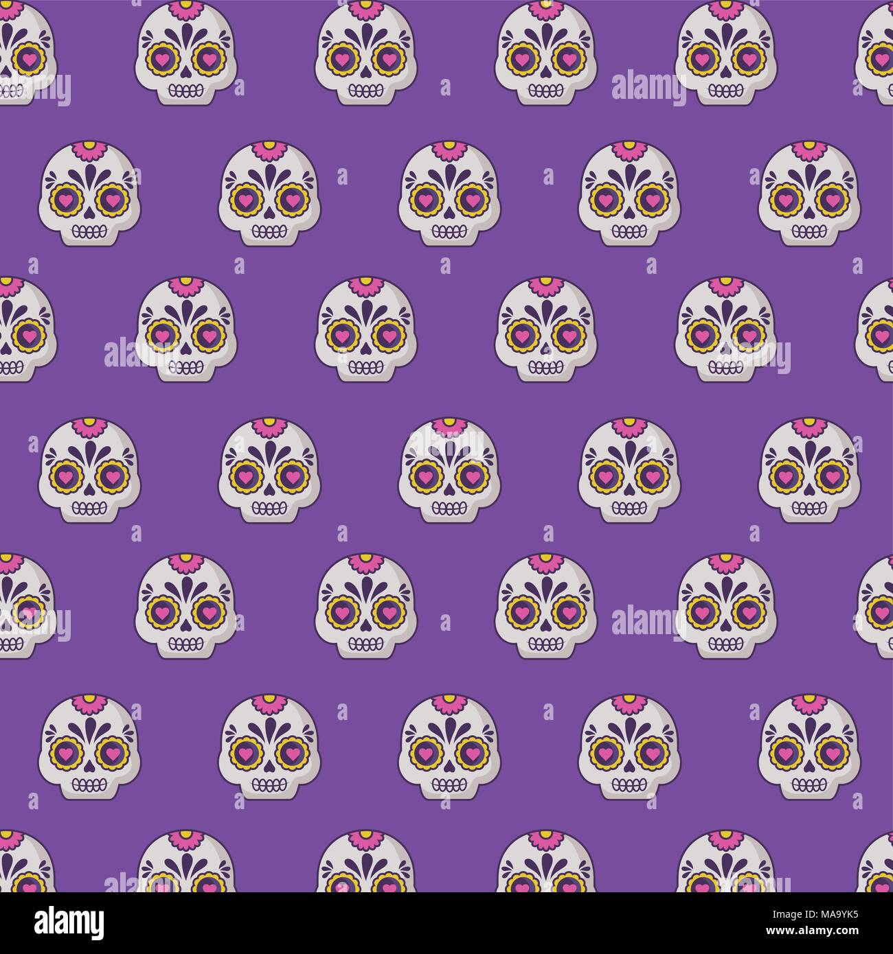 sugar skulls background, colorful design. vector illustration Stock ...