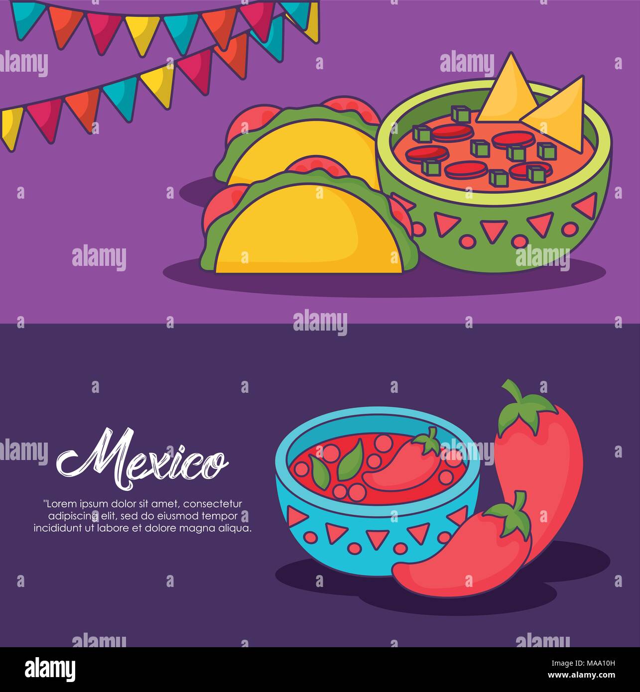 Infographic of Mexican food concept with tacos and chili pepper sauce ...