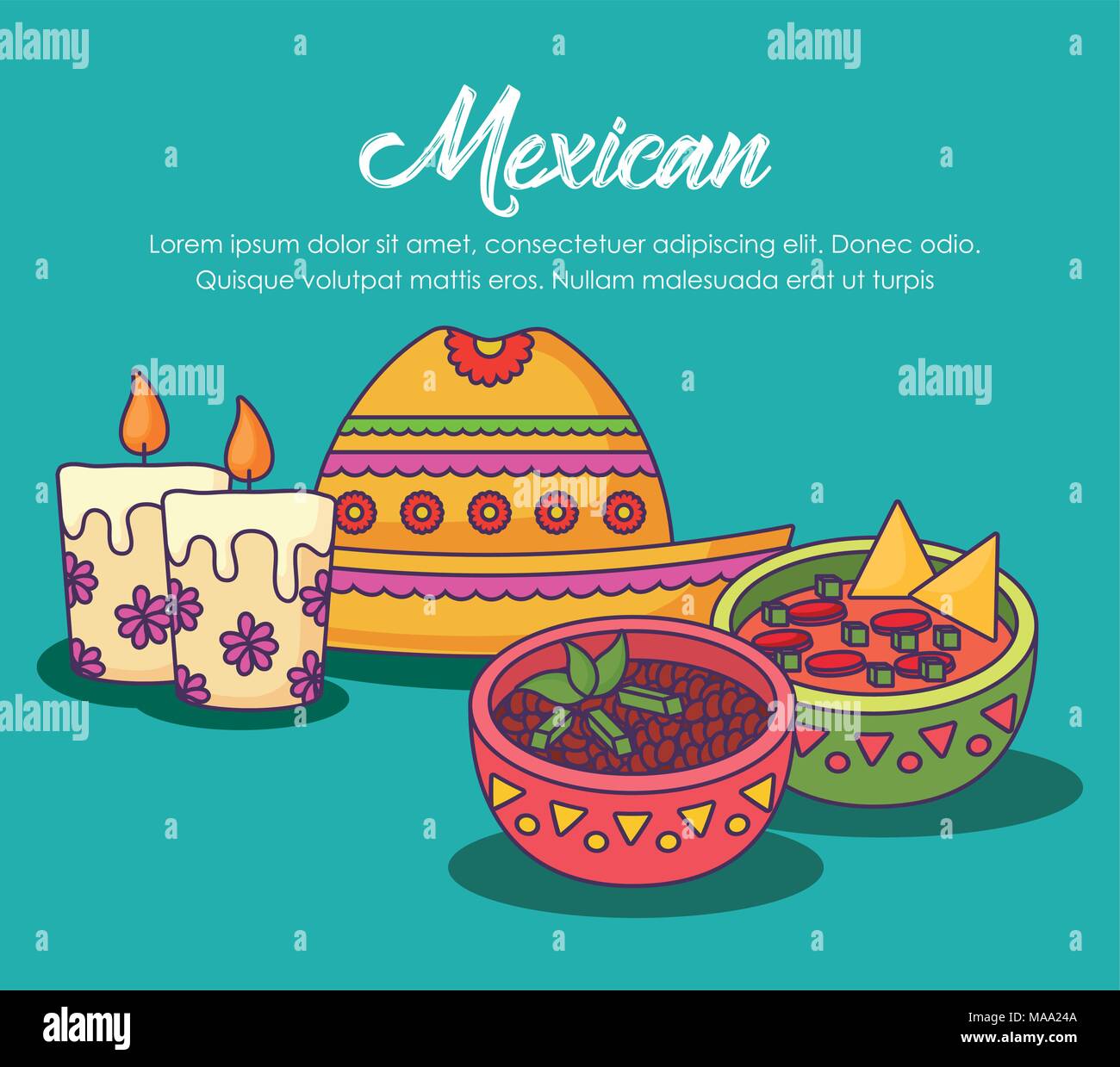 Infographic of Mexican food concept with over turquoise background ...
