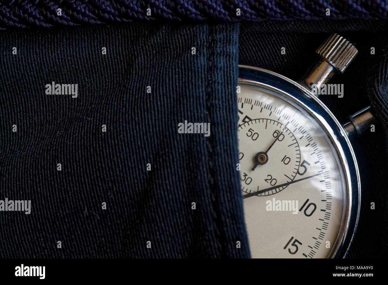 Vintage antiques Stopwatch, in black jeans pocket, value measure time ...