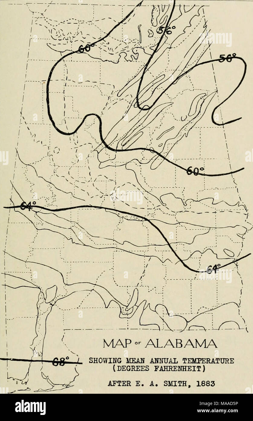 . Economic botany of Alabama . MAP - ALABAMA SHOWING MEAN ANNUAL ...
