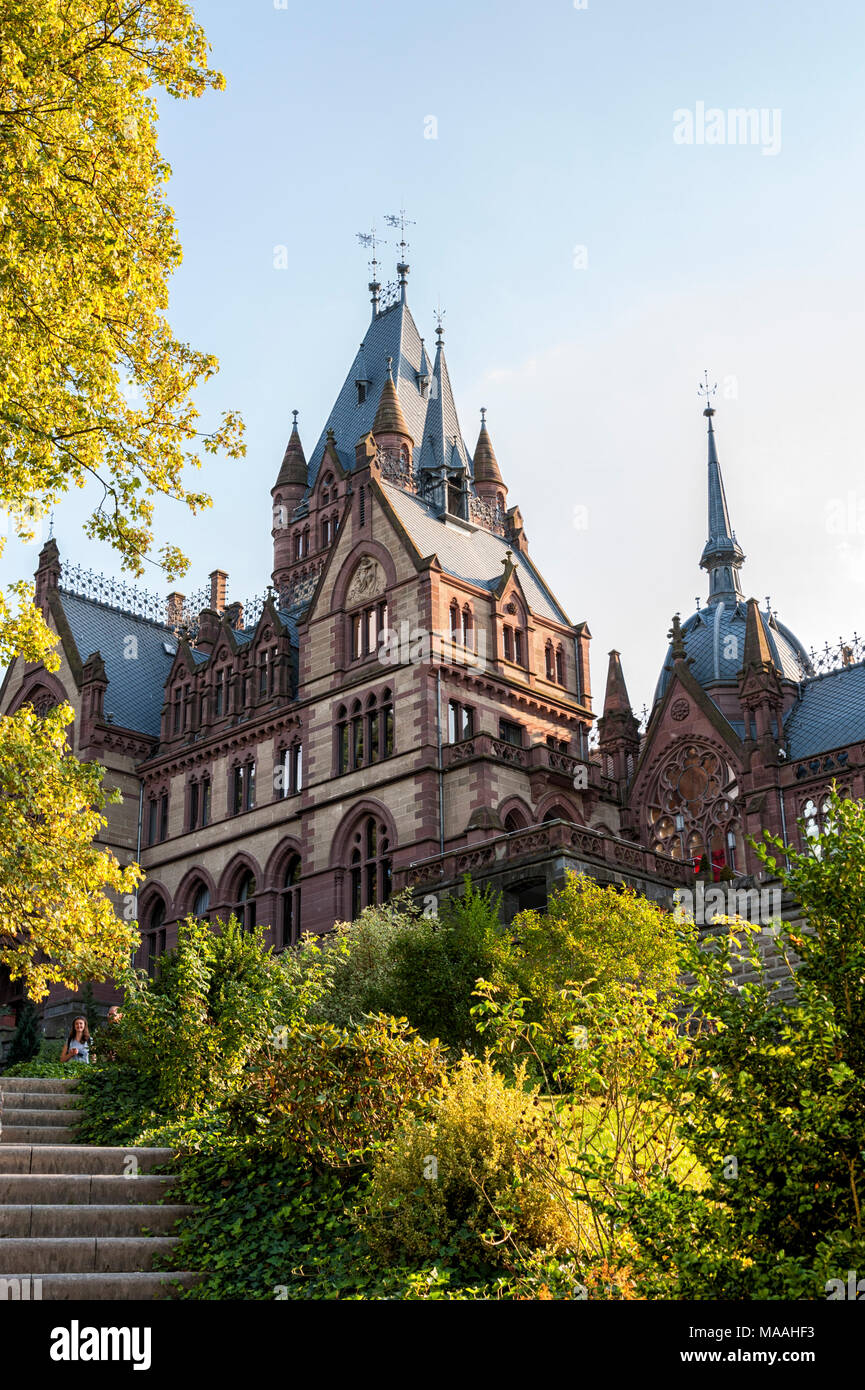 The beautiful Drachenburg Castle near Königswinter, - Bonn, North Rhine ...