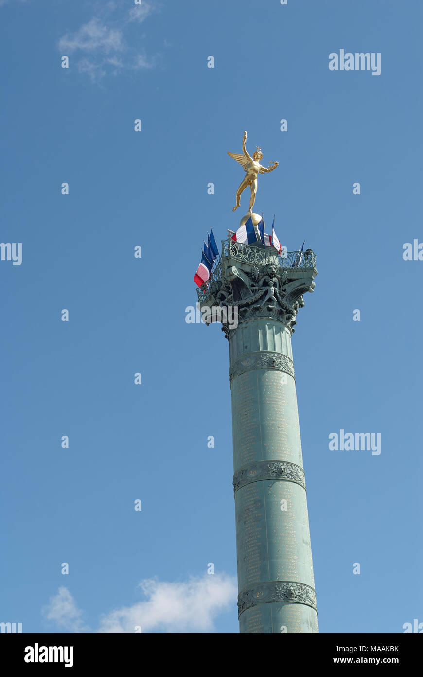 Colonne de Juillet (July Column) in the Place de Bastille, Paris ...
