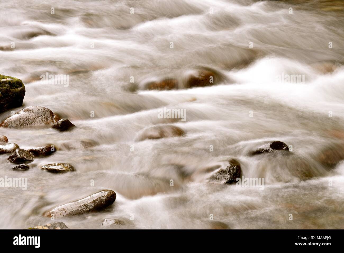 Long Exposure of the Stream shows the foaming water Stock Photo - Alamy