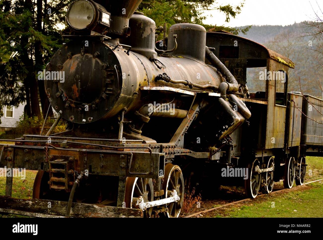 Train and old water tank in winter hi-res stock photography and images ...