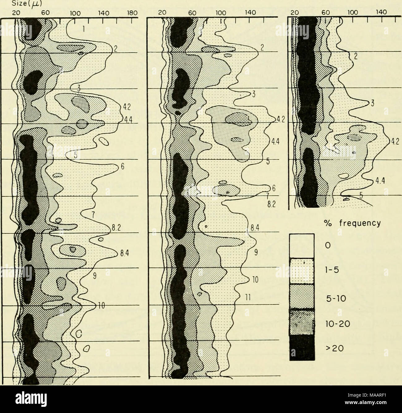 . The Earth beneath the sea : History . Fig. 37. Size distribution of ...