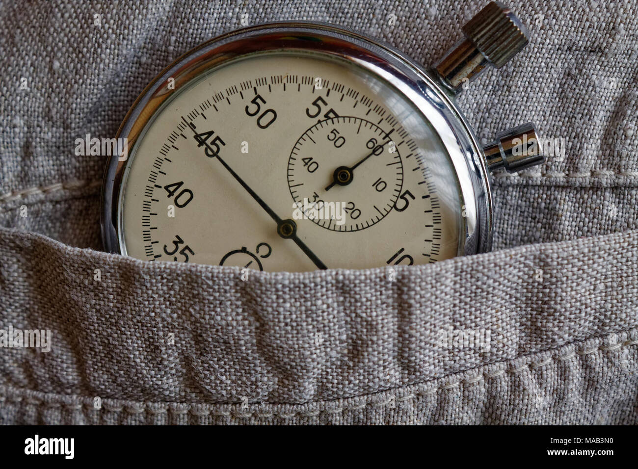 Vintage antiques Stopwatch, in obsolete linen pocket, value measure ...