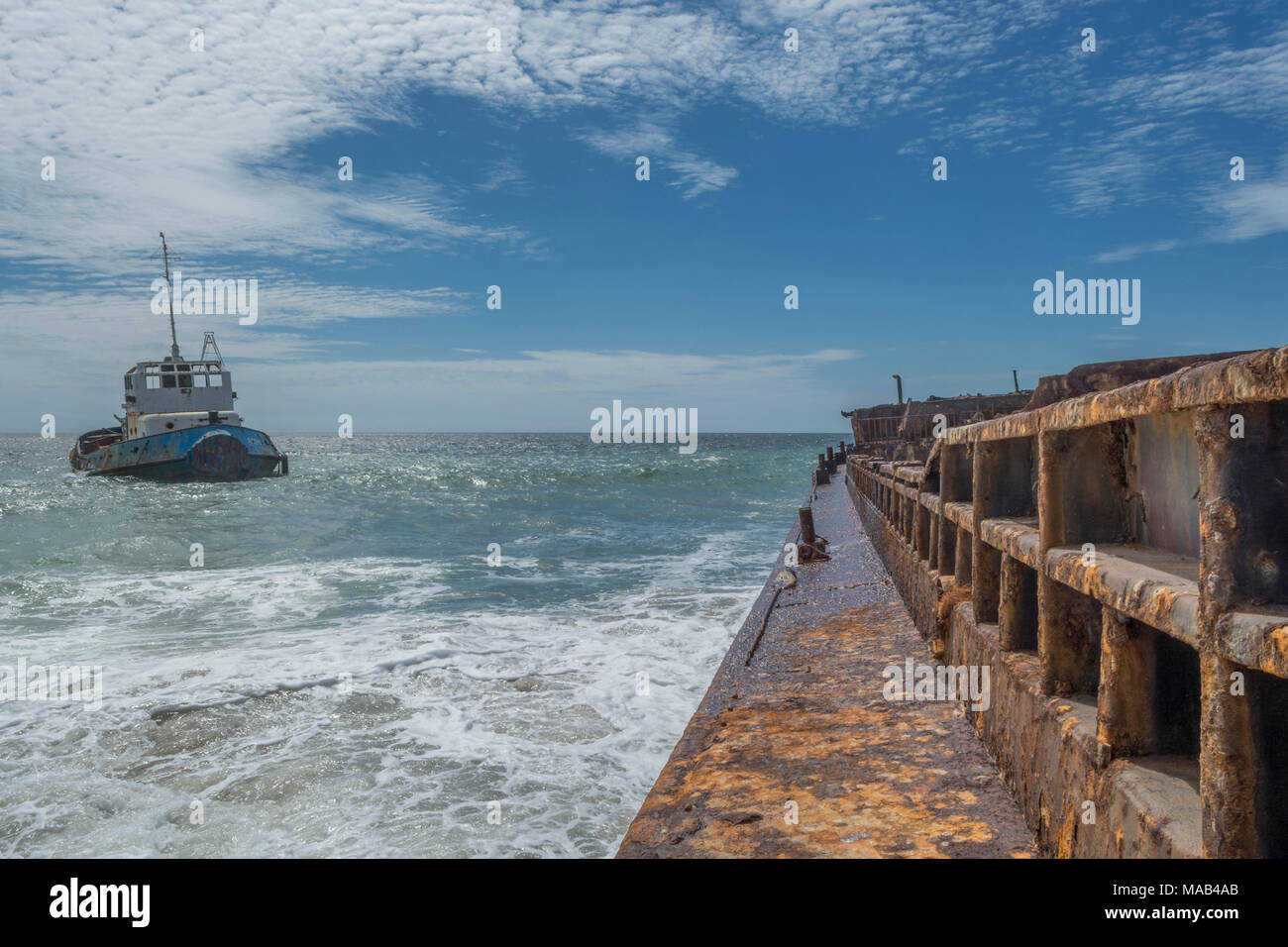 Ship cemetery on sea coast - Angola Stock Photo - Alamy