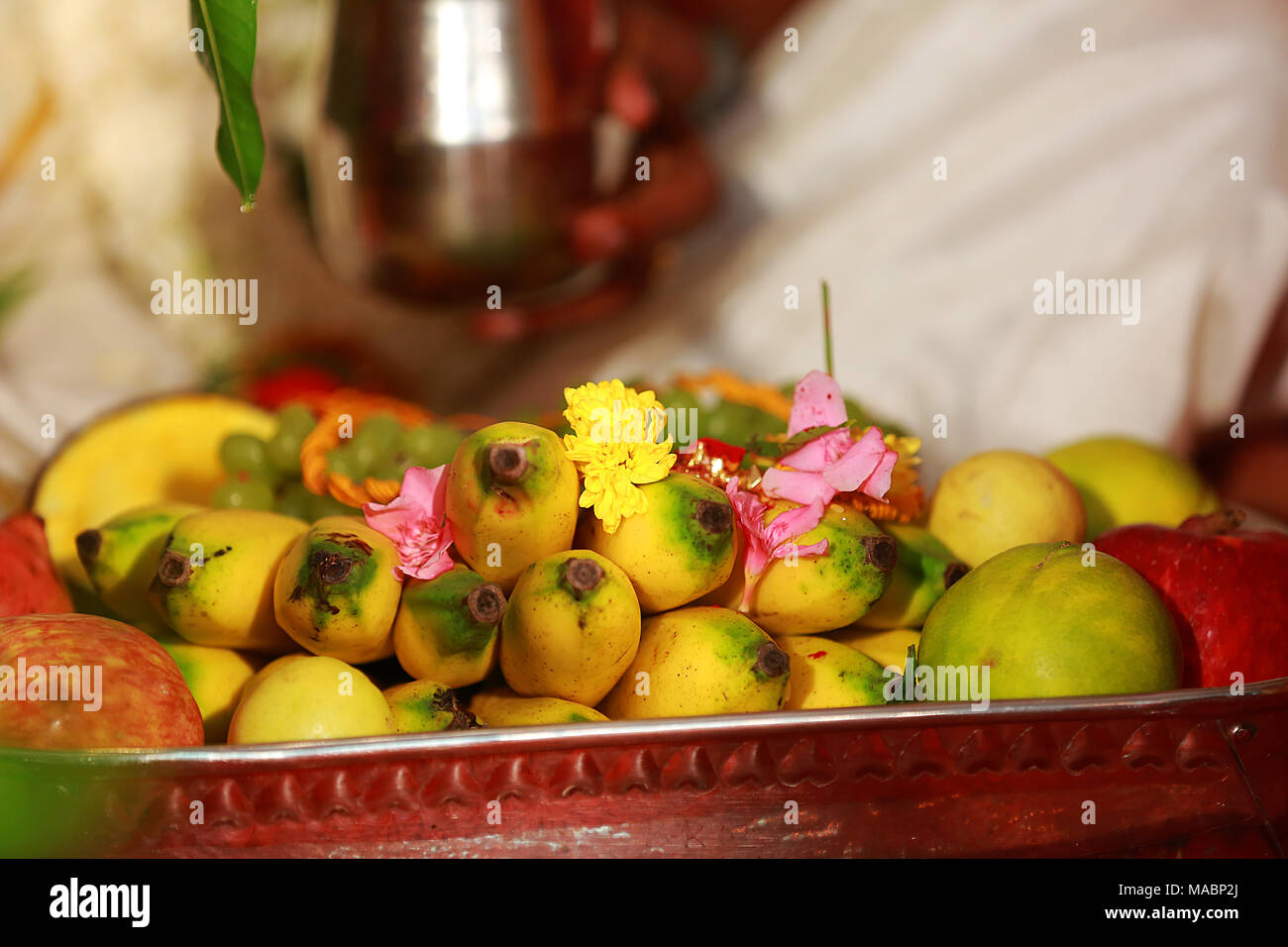 indian wedding ritual, coconut, banana Stock Photo - Alamy