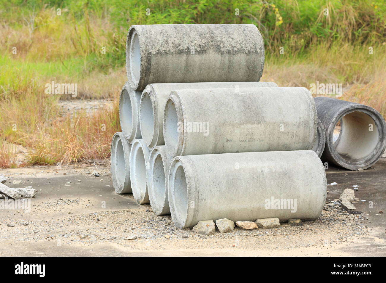 Drainage pipes, concrete Stock Photo - Alamy