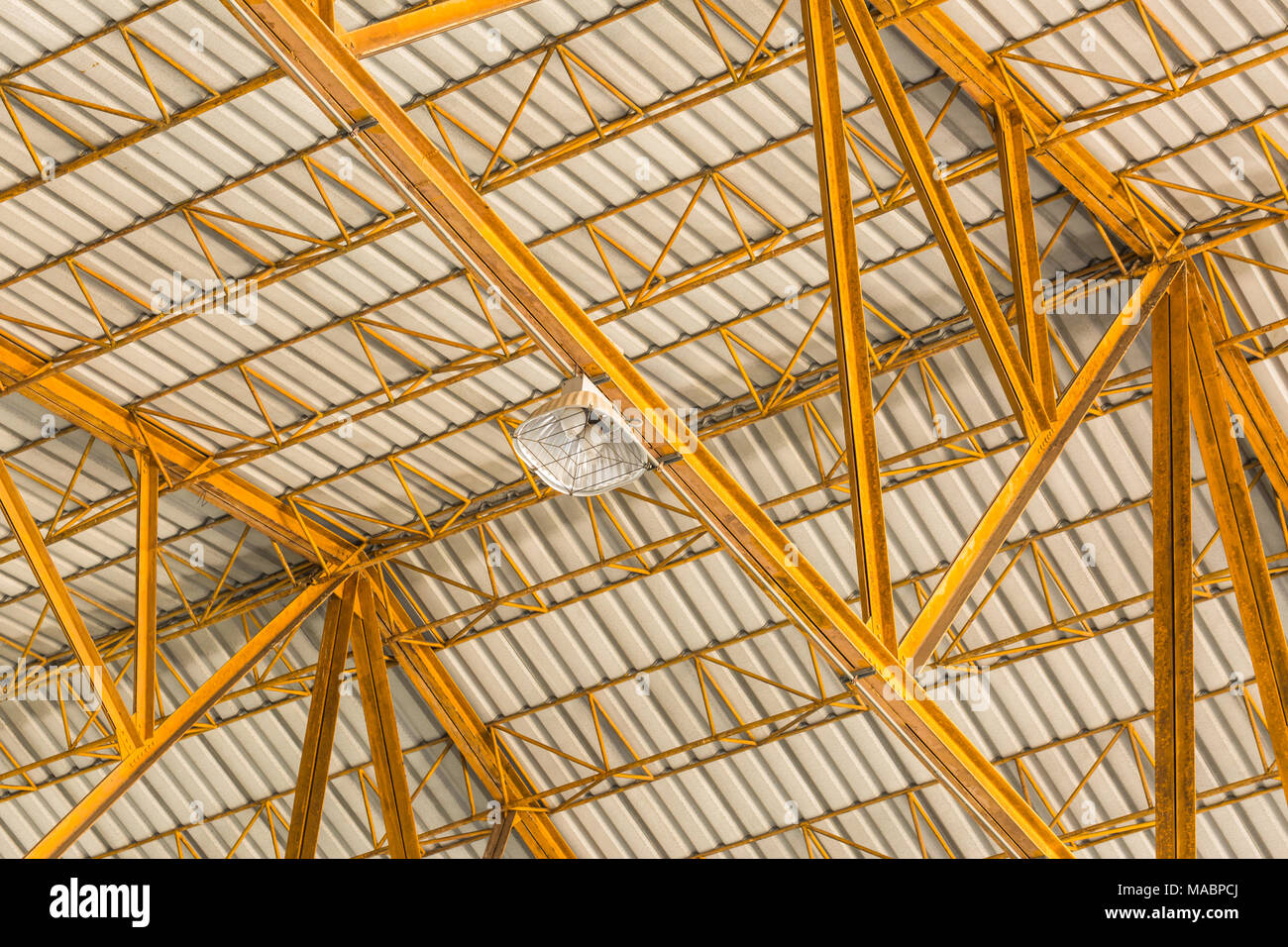 Lamp and yellow metal roof Stock Photo - Alamy