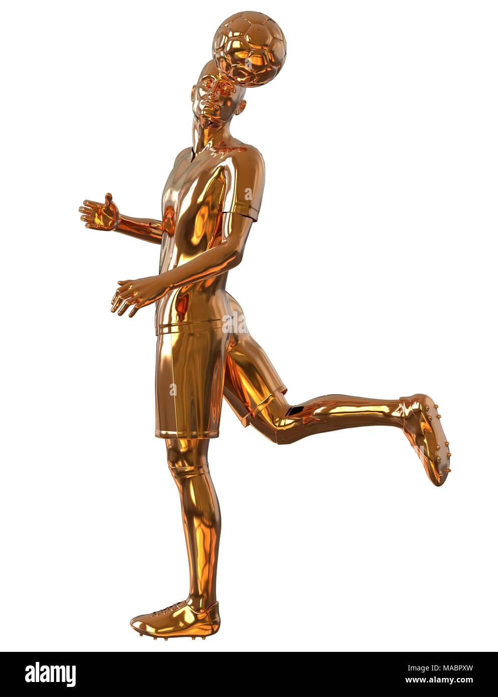 3D illustration soccer football player of gold isolated on white Stock ...