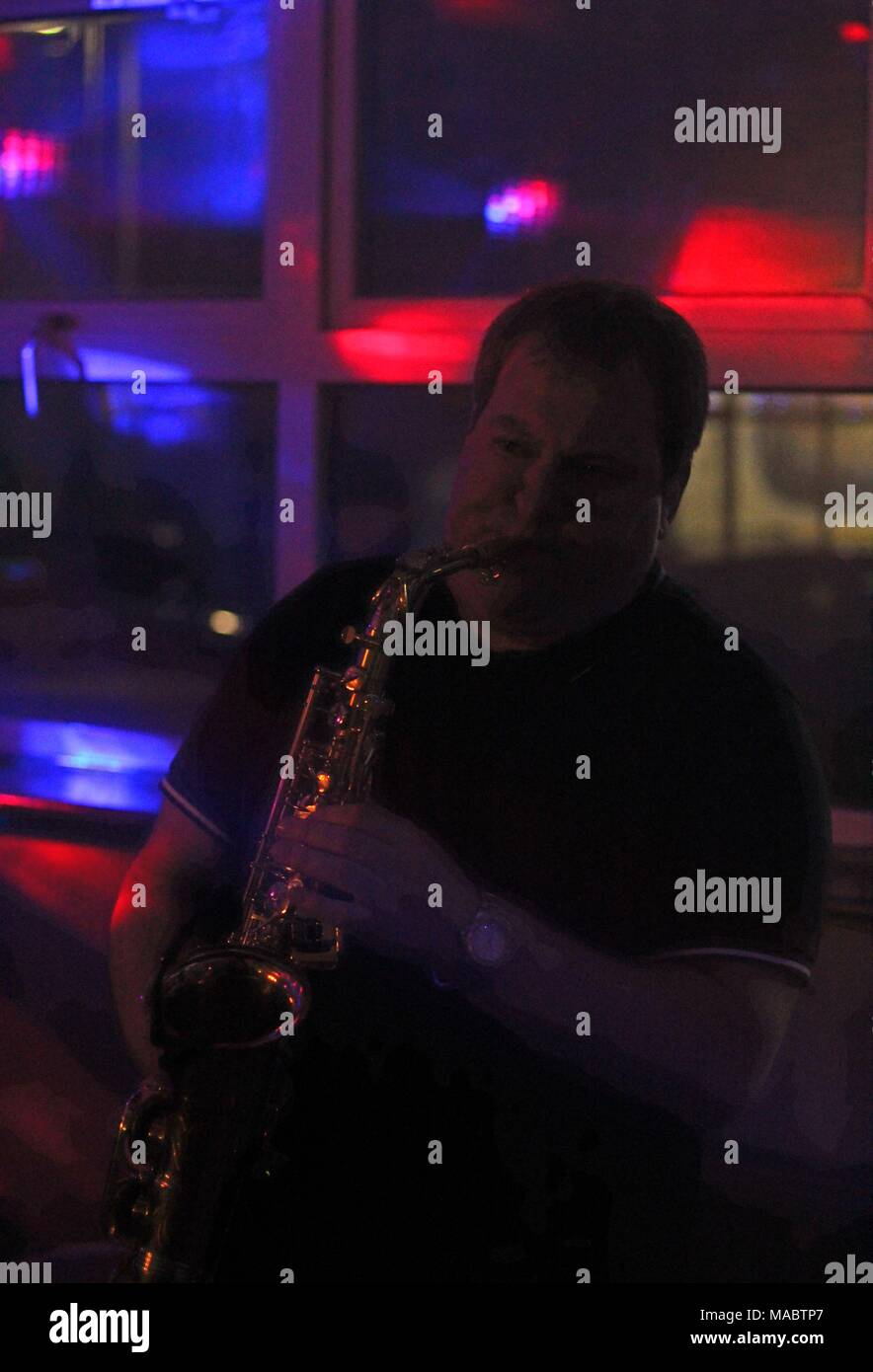Still photographs of DJ & Sax - Live Music Club Gig - Essex, UK Stock ...