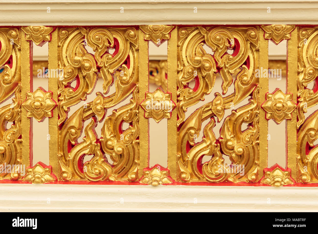 Traditional Thai style pattern decorative temple wall in Thailand Stock ...