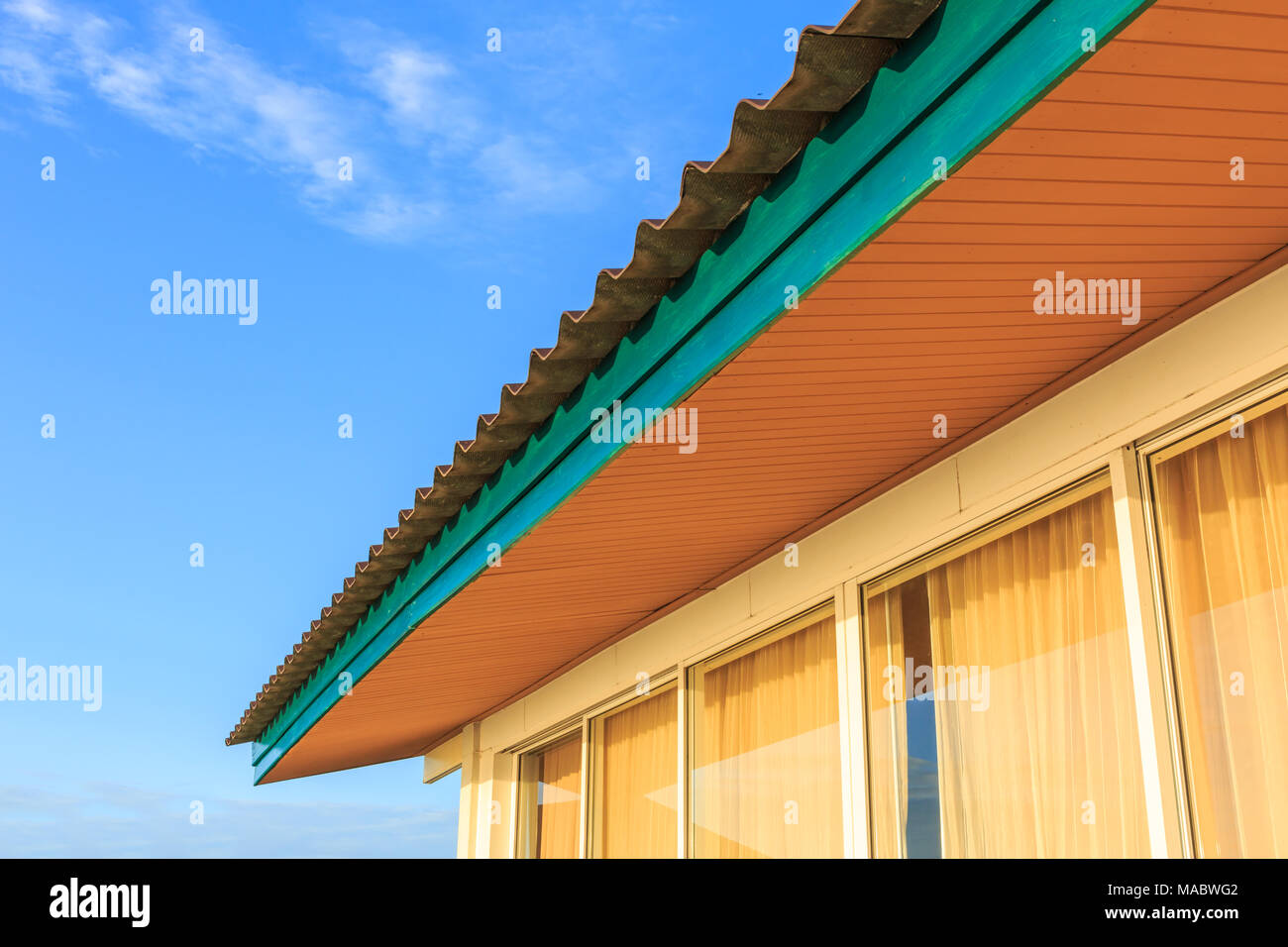 Colorful roof with blue sky background Stock Photo - Alamy