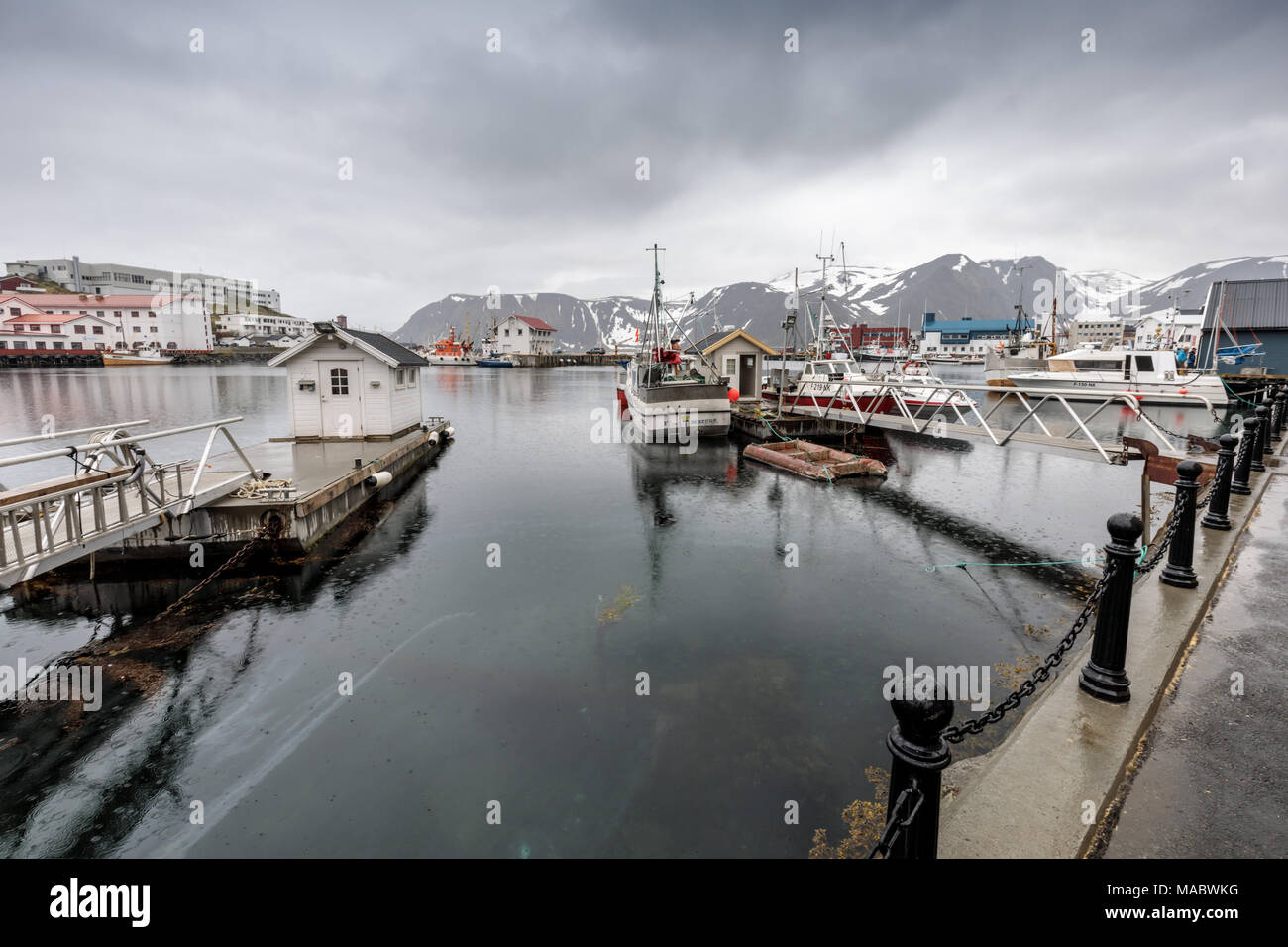 Harbour at Honningsvåg, the northernmost city of Norway. It is located ...