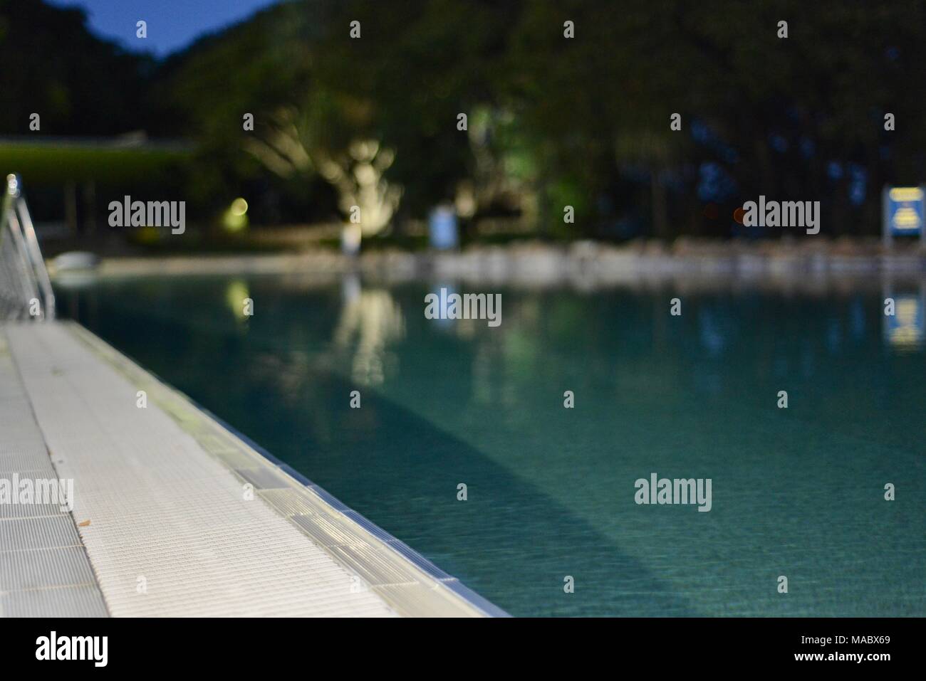 The bottom lagoon pool at sunset at Riverway, Townsville, Queensland ...