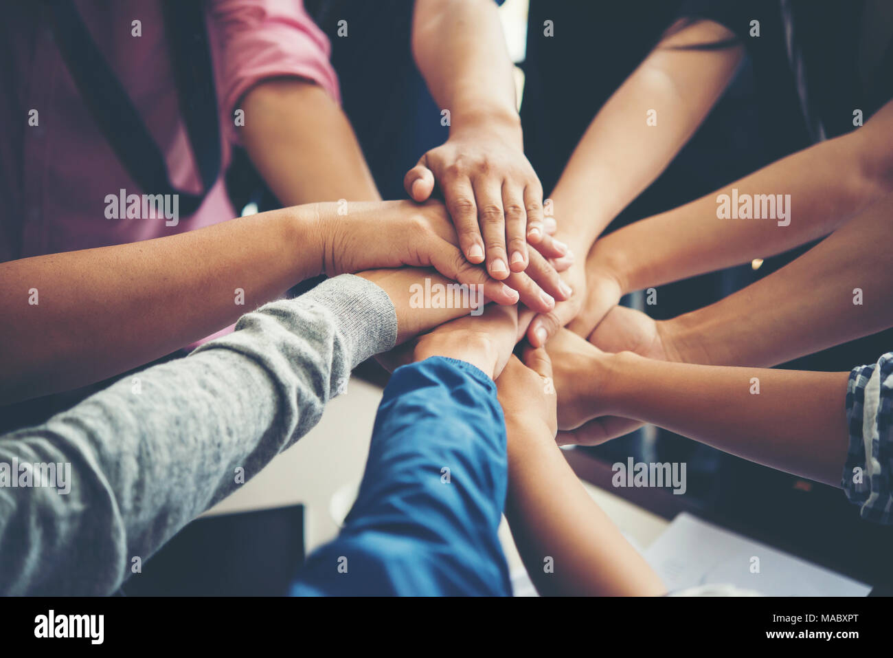 Teamwork togetherness collaboration, business teamwork concept Stock ...