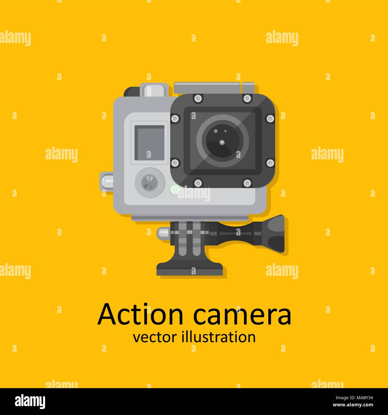 Realistic icon of action camera for video and photographing. A vector ...