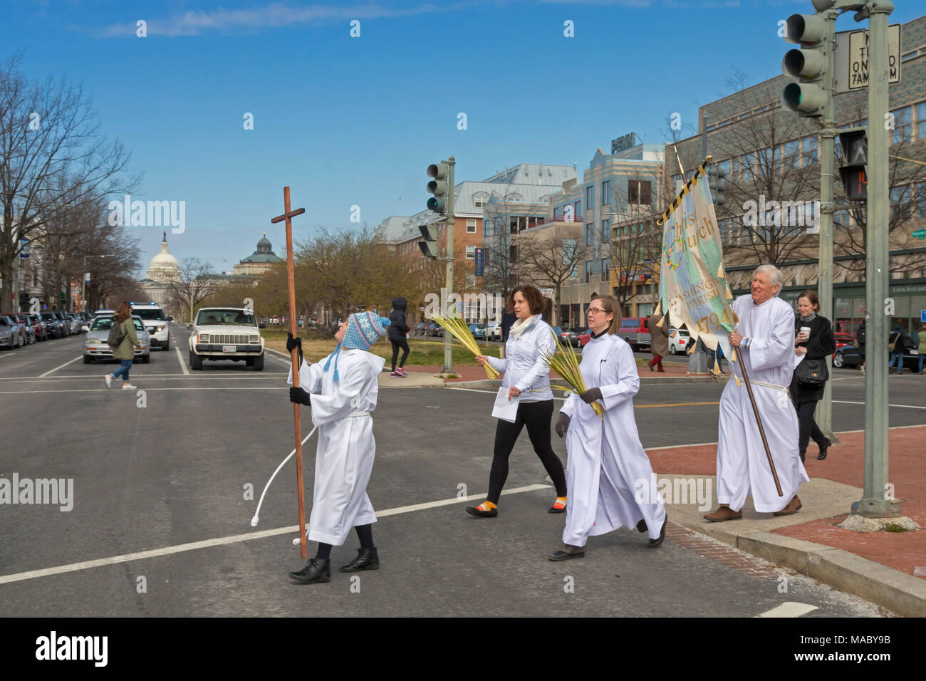 Washington, DC - Members of Christ Church celebrated Palm Sunday with a ...