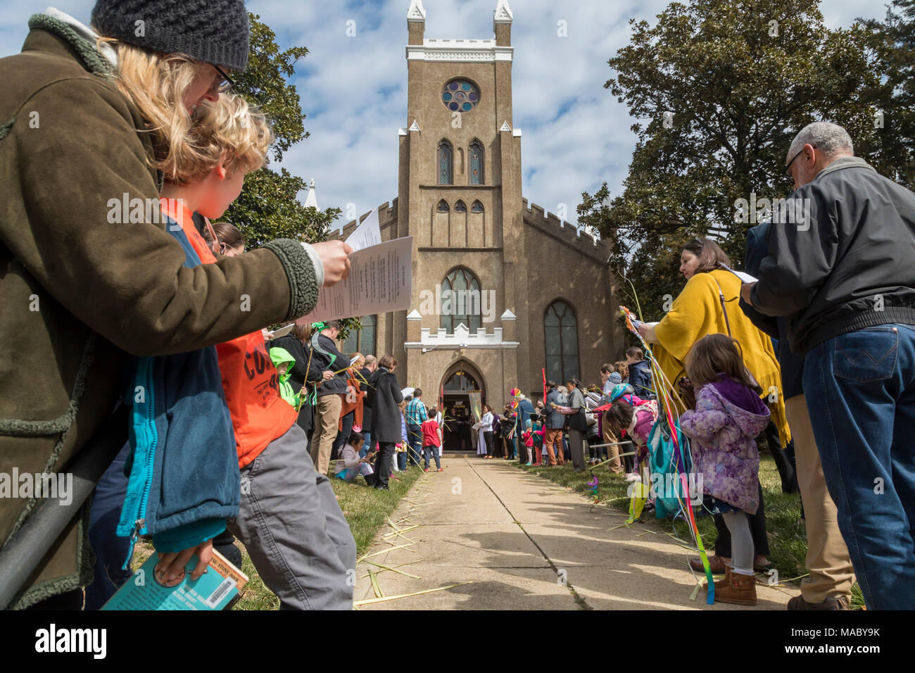 Washington, DC - Members of Christ Church celebrated Palm Sunday with a ...