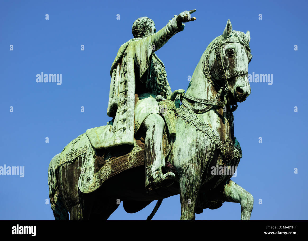 Prince Mihailo Monument in the Republic Square, Belgrade, Serbia Stock ...