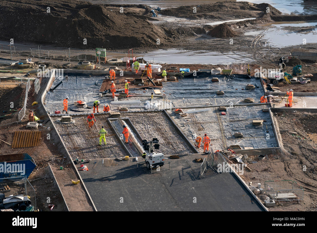 Working on new cement road hi-res stock photography and images - Alamy