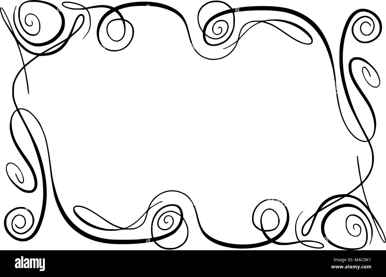 Doodle frame vector Black and White Stock Photos & Images - Alamy