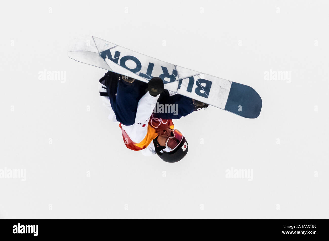 Raibu Katayama (JPN) competing in the Men's Snowboarding Half Pipe at ...