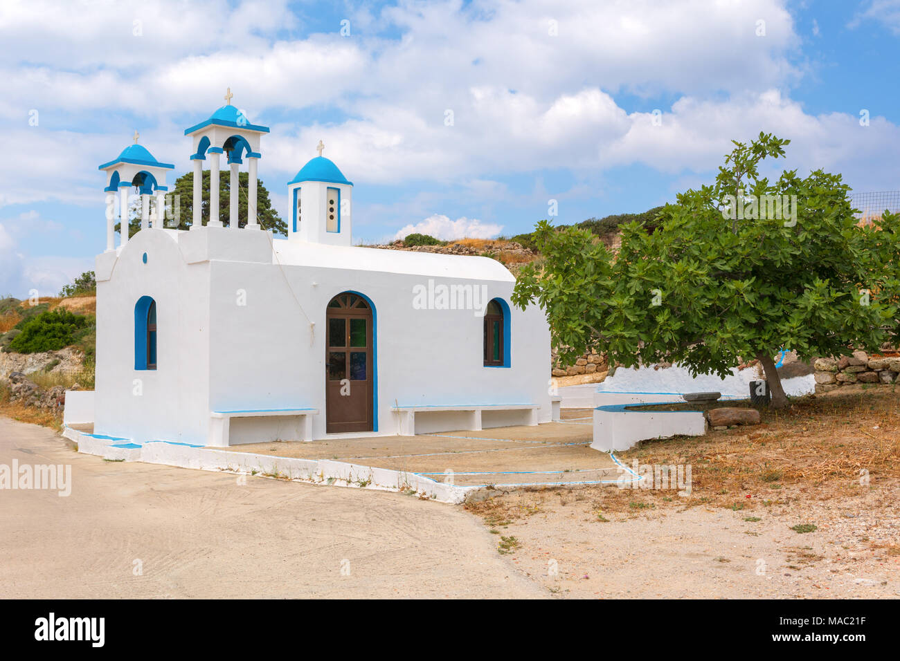 Traditional Greek church located on Milos island, Cyclades, Greece ...