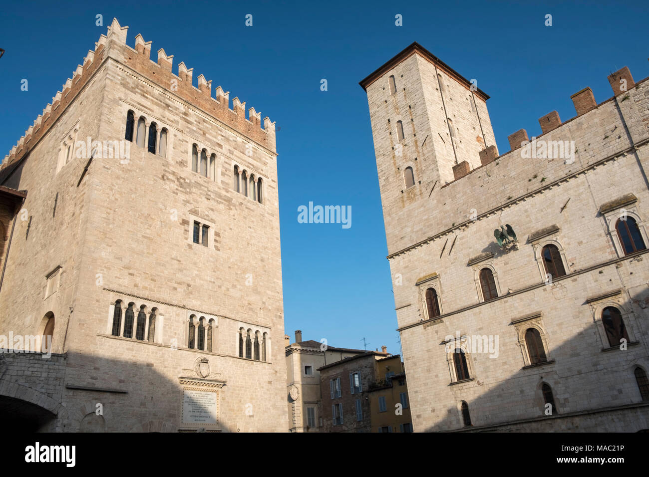 Historic buildings of Todi, Perugia, Umbria, Italy, in the main square ...
