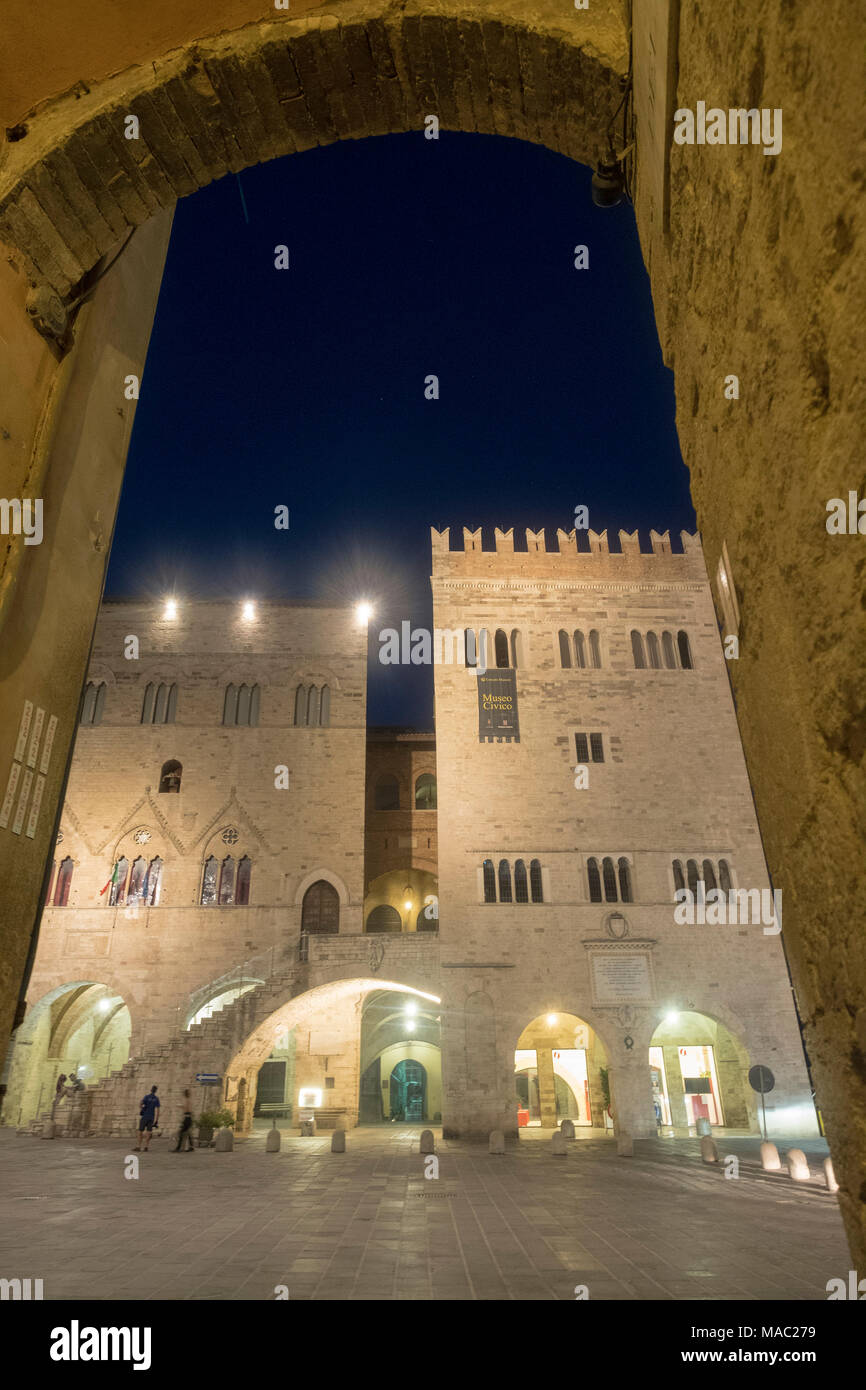 Historic buildings of Todi, Perugia, Umbria, Italy, in the main square ...